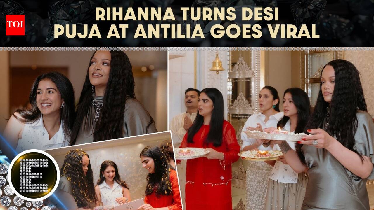 Rihanna joins puja at Ambani house, Antilia visit videos go viral online