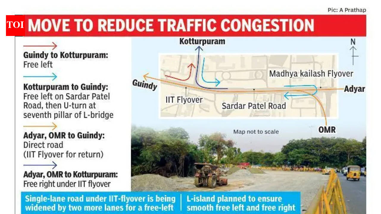 Gandhi Mandapam junction near IIT Madras to soon be signal-free as ...