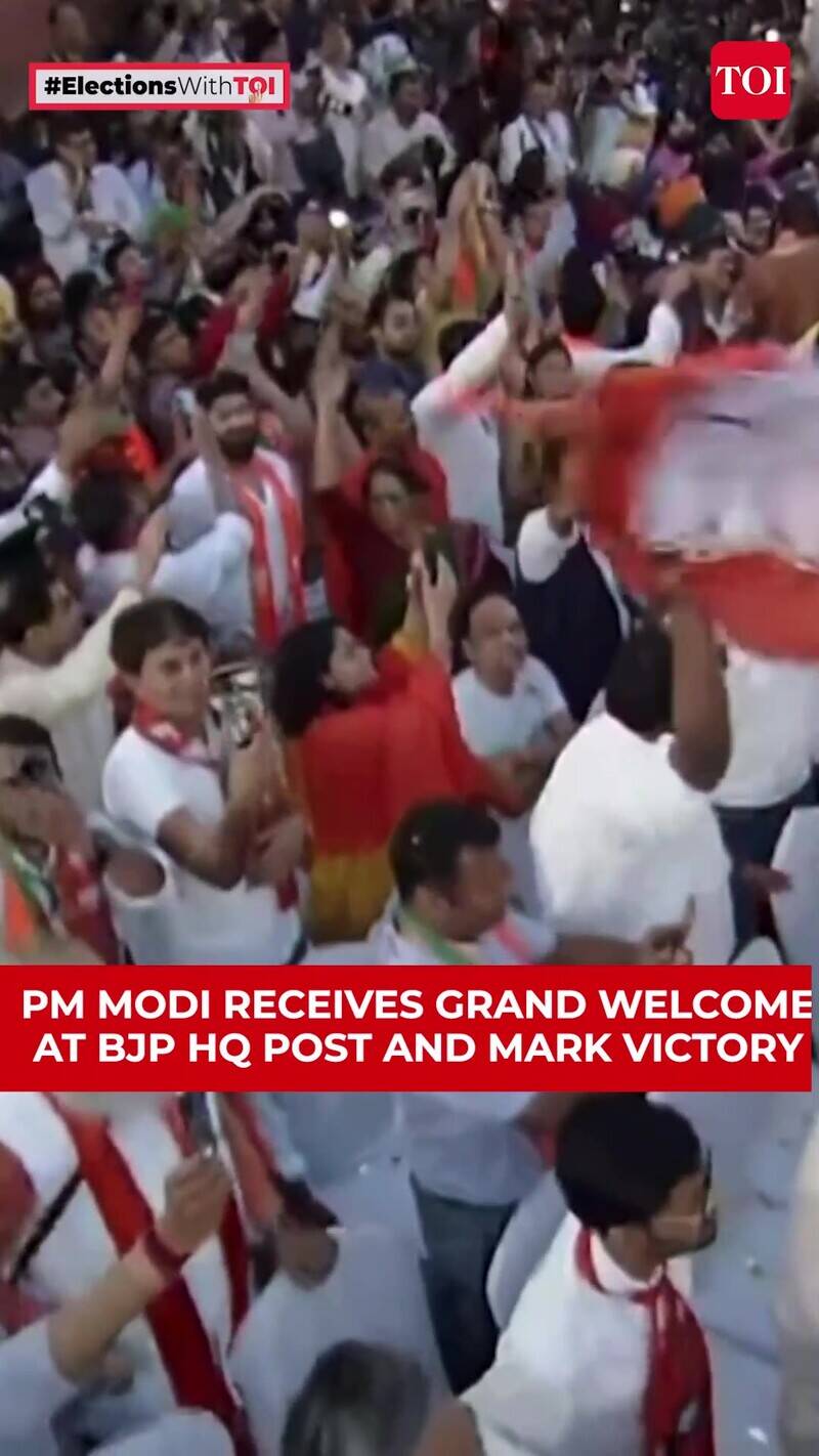 PM Modi Gets Grand BJP HQ Welcome as Party Scripts Historic Wins Across ...