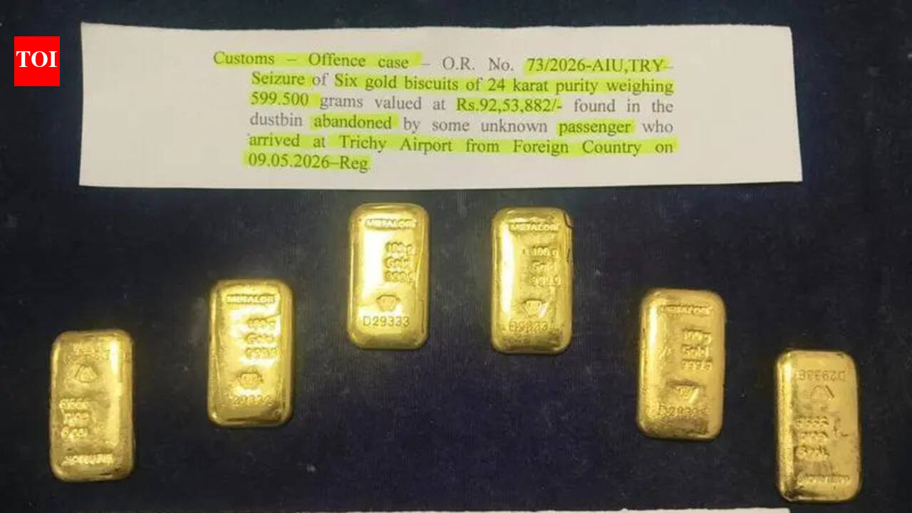 6 gold bars retrieved from flight washroom | Trichy News - The Times of ...