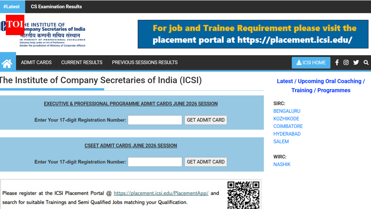 ICSI CSEET June 2026 admit card released at icsi.edu: Direct link to ...