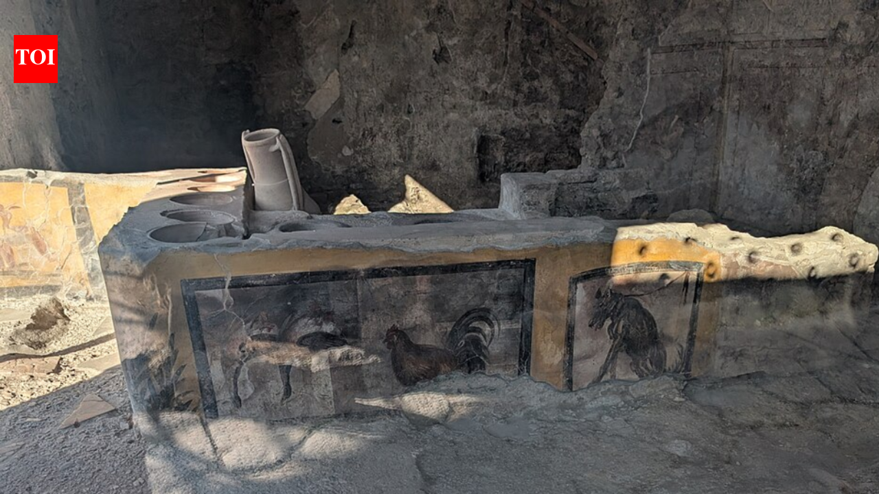 In Pompeii, a painted food counter emerged from the ash and revealed a ...
