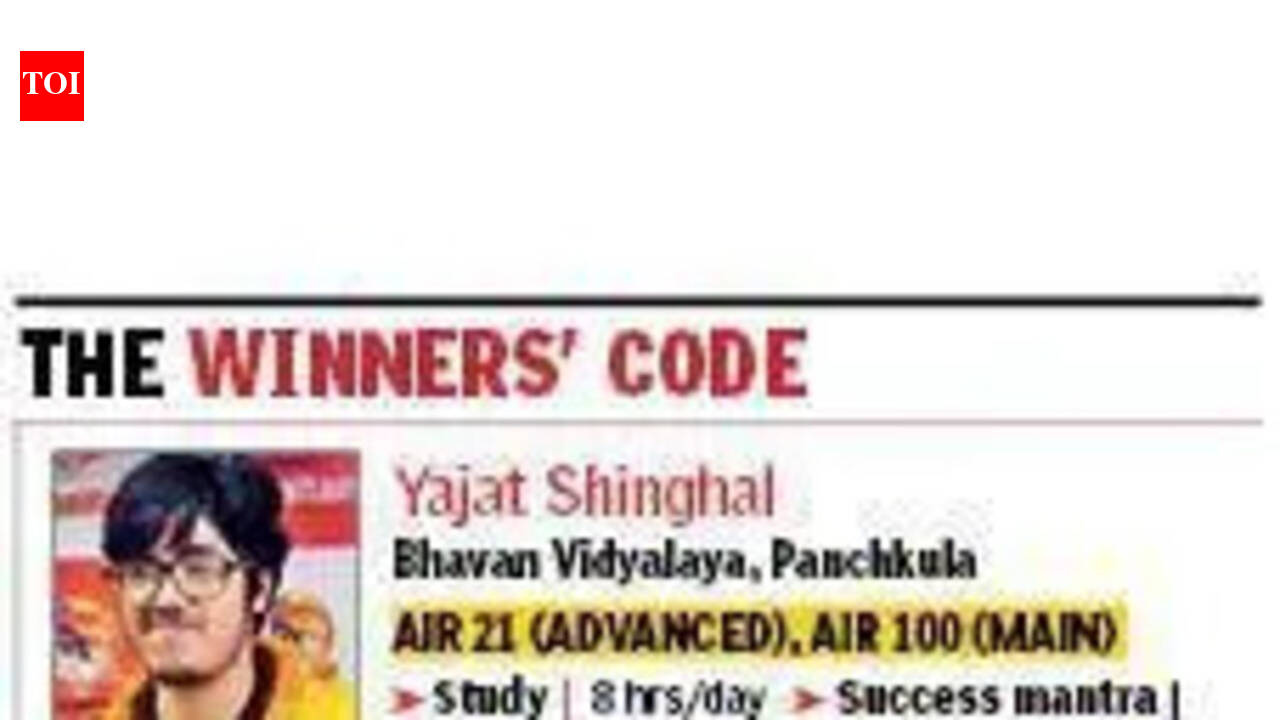 JEE stars from Tricity ace Advanced, bag top ranks | Chandigarh News ...