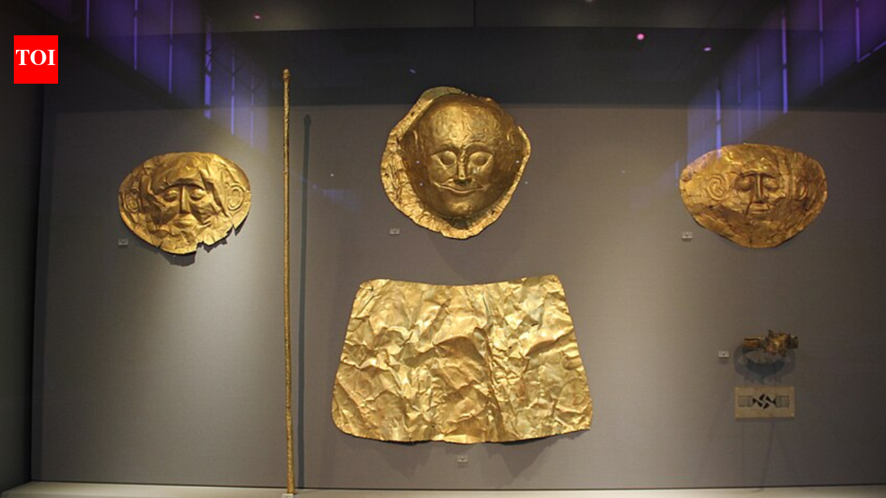 In 1876, excavators at Mycenae uncovered gold-filled shaft graves and ...