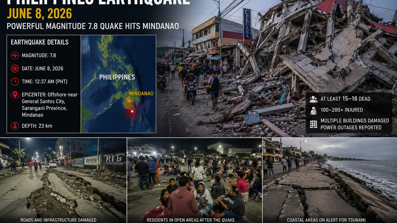 Magnitude 7.8 Earthquake Devastates Southern Philippines, Triggering ...