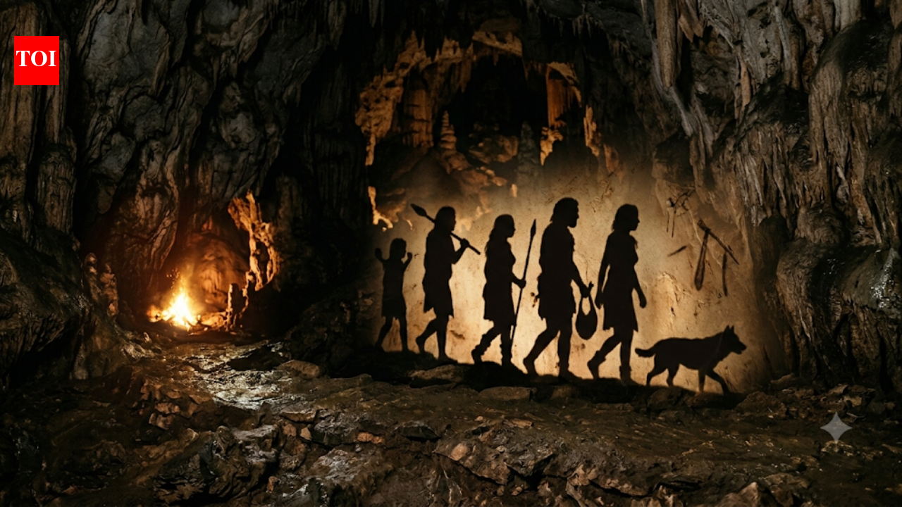 Five people walked into a pitch-black cave 14,000 years ago with a dog ...