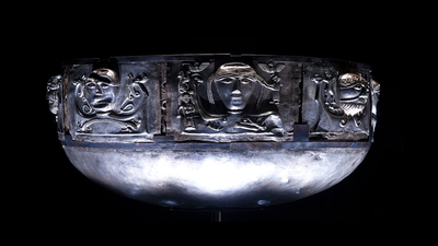 In 1891, peat cutters in Denmark unearthed a silver cauldron and ...