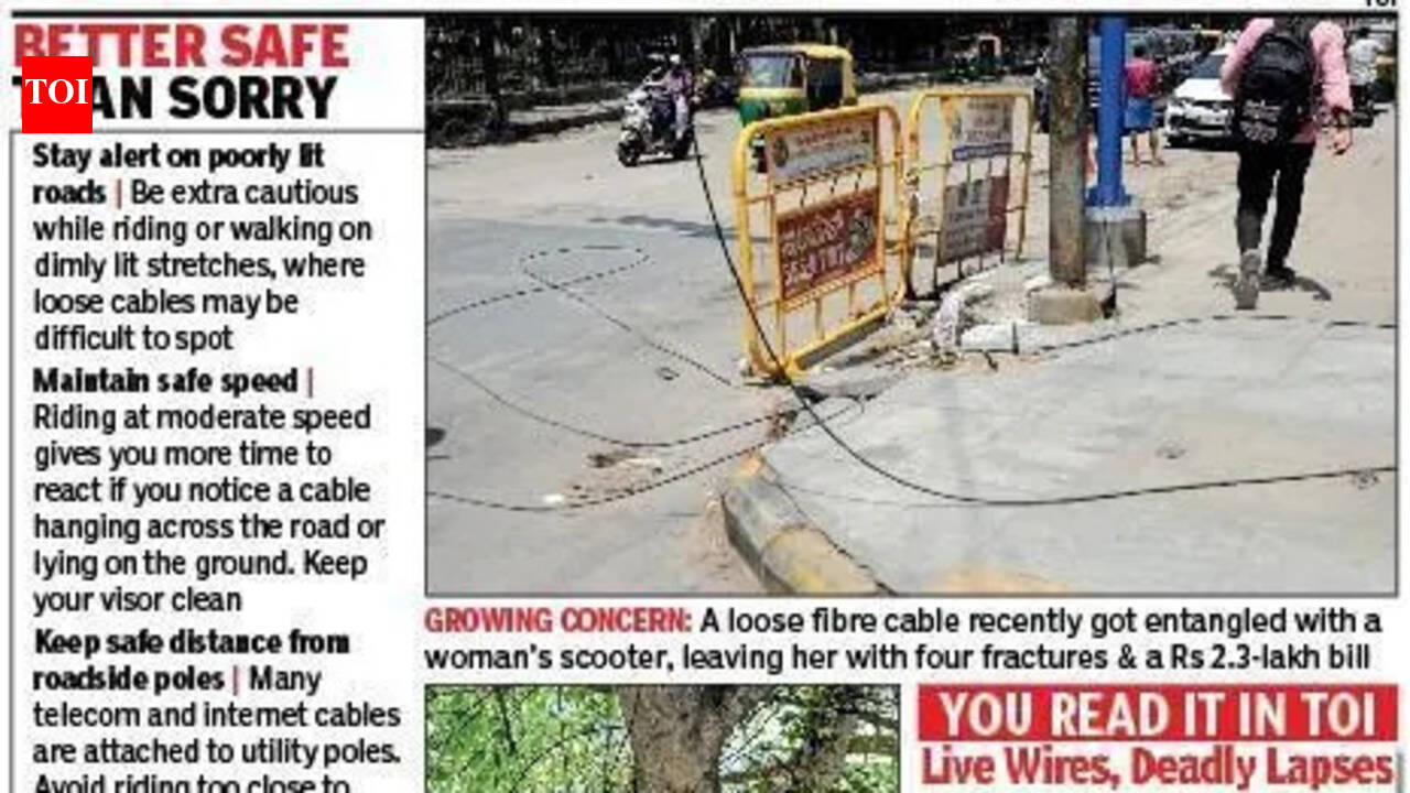 Hanging cable & shattered ankle: Bengaluru woman hurt as OFC snags ...