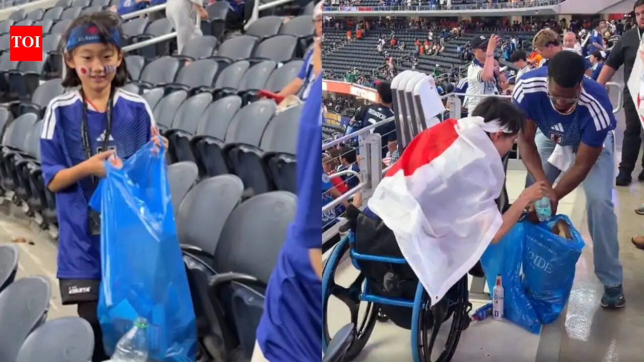 Why do Japanese fans clean stadiums after games? Videos from FIFA World ...