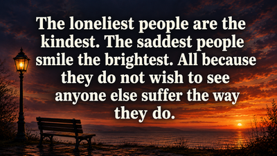Chinese proverb of the day: “The loneliest people are the kindest. The ...