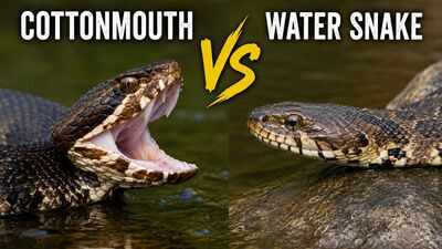 Cottonmouth vs Watersnake: How to tell a venomous snake from a harmless ...