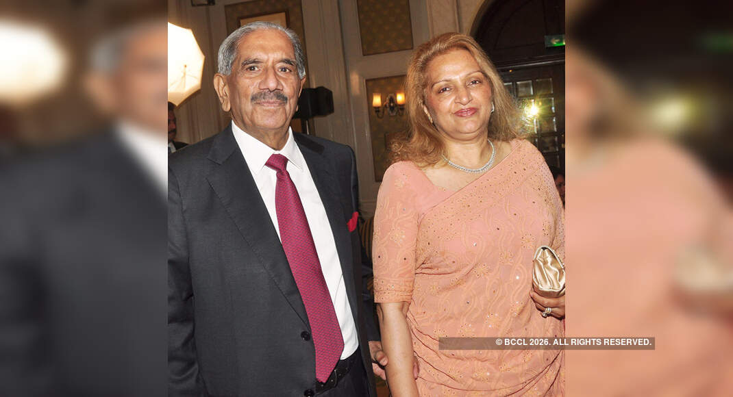 RK Dhawan with wife Achla during an evening soiree hosted by Manoj ...