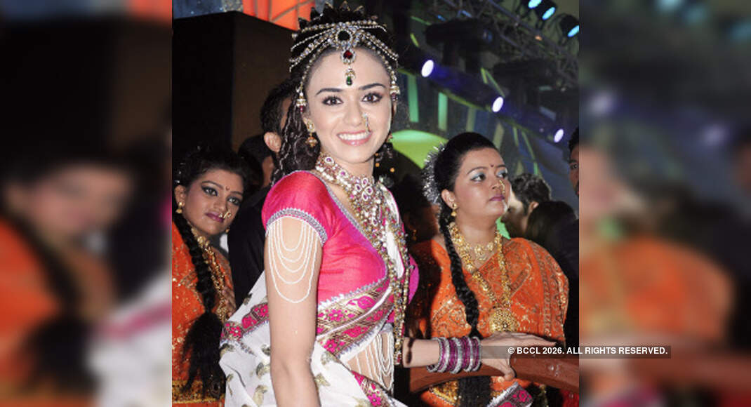 Amruta Khanvilkar at Sankalp Dahi Handi at Jambori Maidan Worli, in Mumbai.