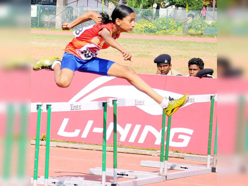 Athletes in action during the 57th Kerala State Schools Athletics Meet ...