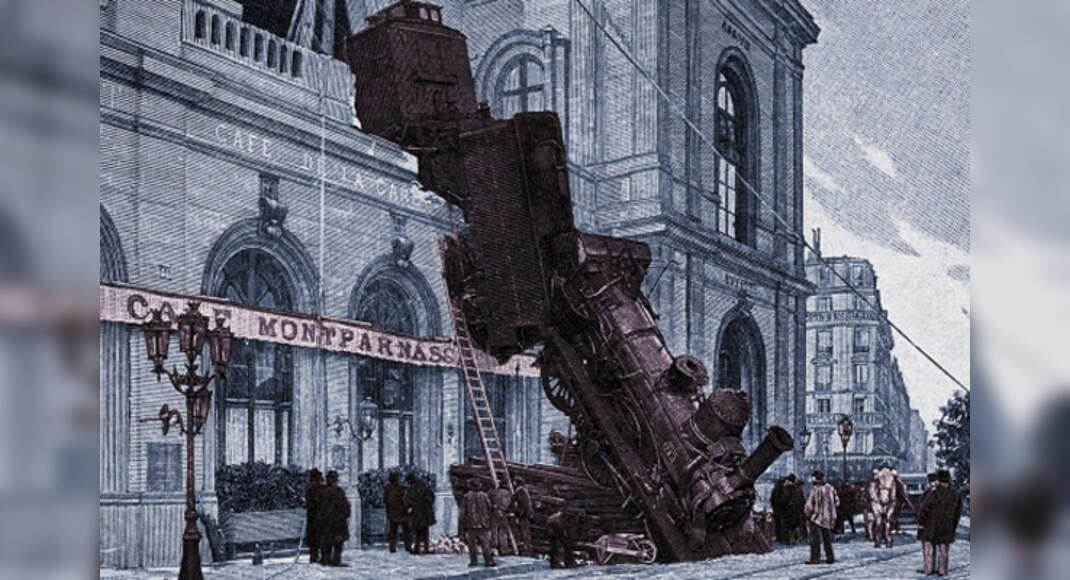 Railway accident at Gare Montparnasse Paris, 22 October 1895 caused by ...