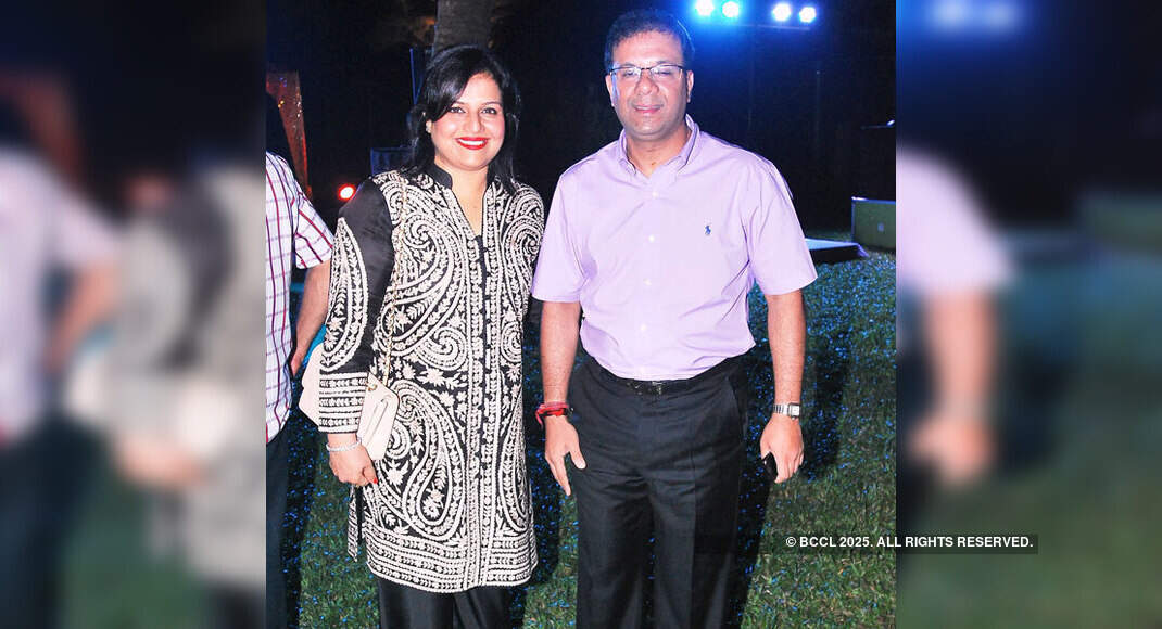 Divya and Vishwajit Rane during Atmaram Nadkarni's birthday party held ...