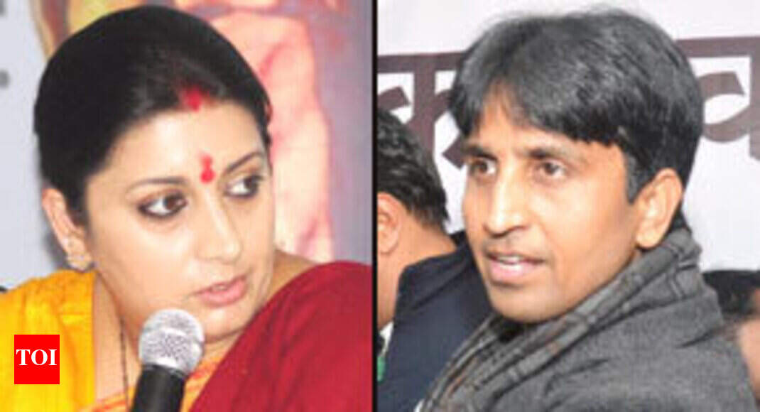 Smriti Irani: Kumar Vishwas slams Irani, BJP candidate hits back ...