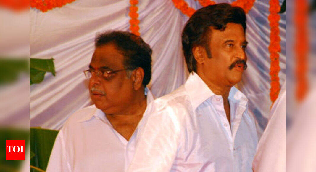Ambareesh bonds with Rajinikanth at the muhurat of Lingaa in Mysore ...