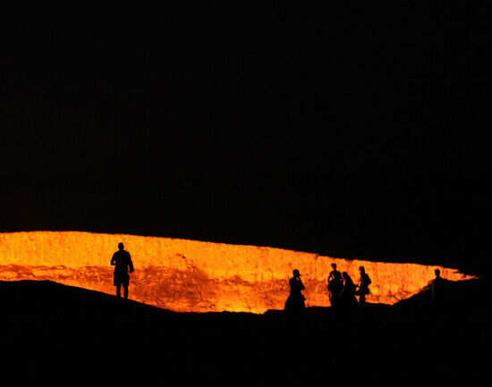 Burning gas crater in Darvaza, Turkmenistan, Happytrips.com | TimesTravel