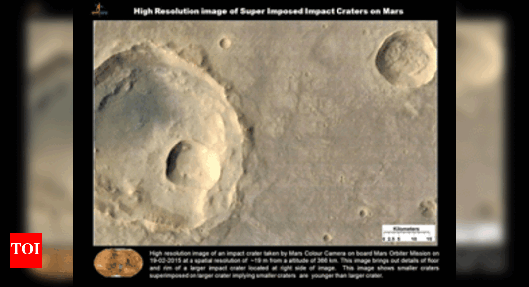 Isro releases 6 fresh pics from Mars, as MOM completes 6 months - Times ...