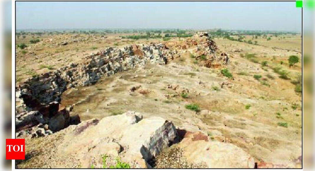 Pre-historic cave art near Agra in peril | India News - Times of India