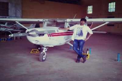 Actor Uday Bhaskar in flying mode - Times of India