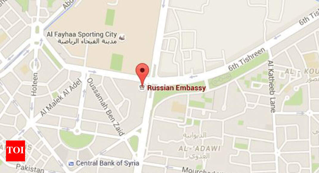 Panic as rockets hit Russian embassy in Damascus - Times of India