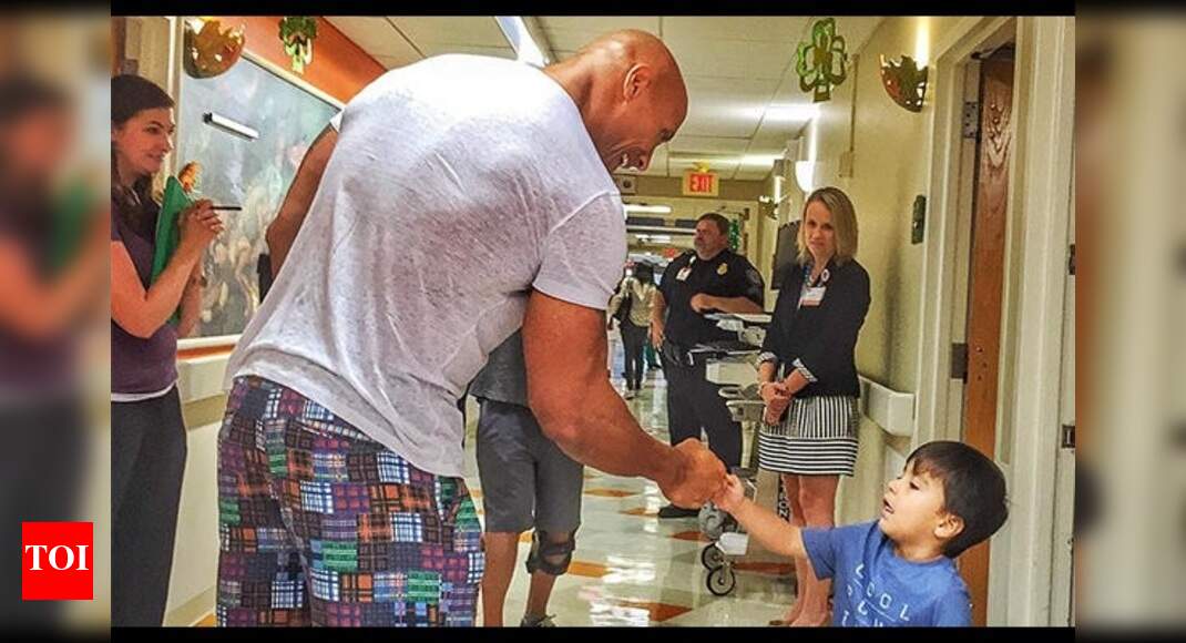 Dwayne Johnson pays surprise visit to children at hospital | English ...