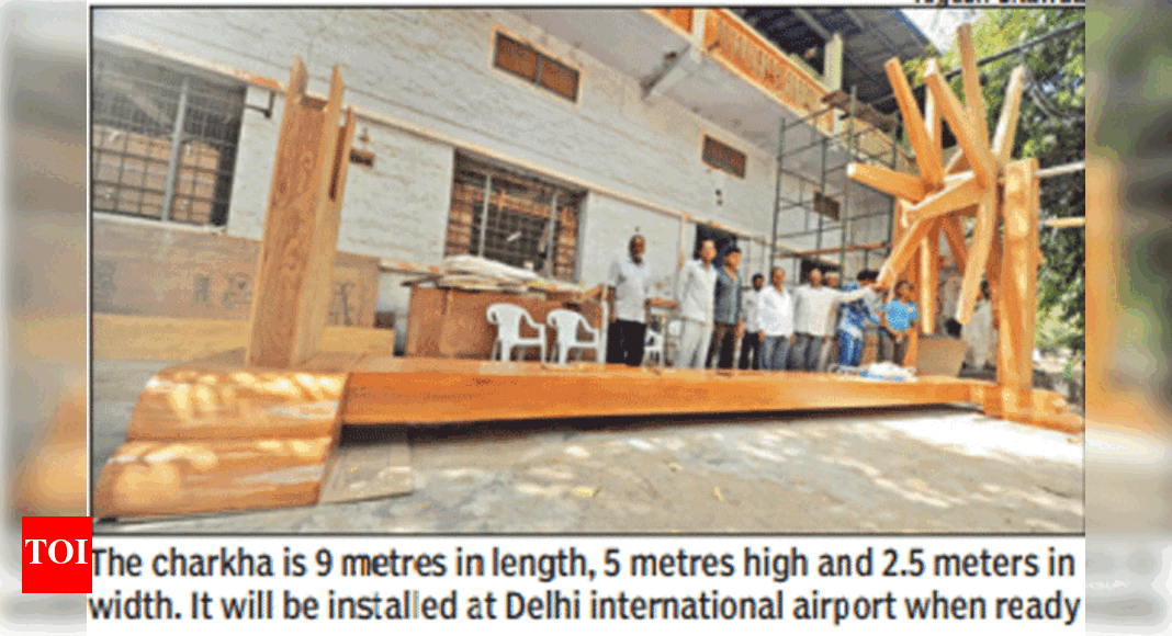 World's largest wooden charkha nears completion | Ahmedabad News ...
