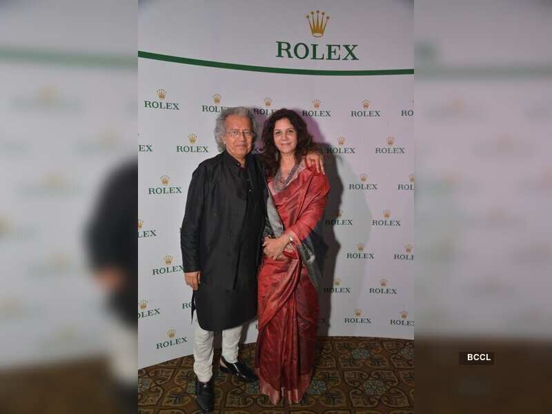 Anil Dharker with Amy Fernandes during Rolex's dinner party on April 17 ...