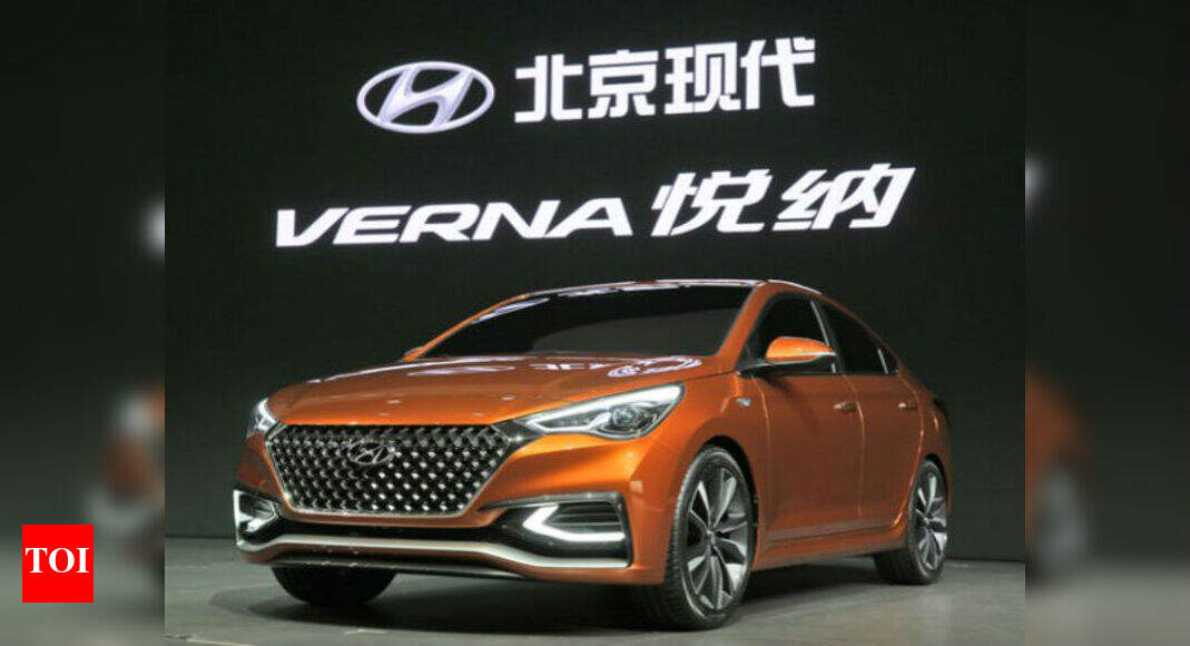 Hyundai Verna concept showcased at Beijing Auto Show - Times of India