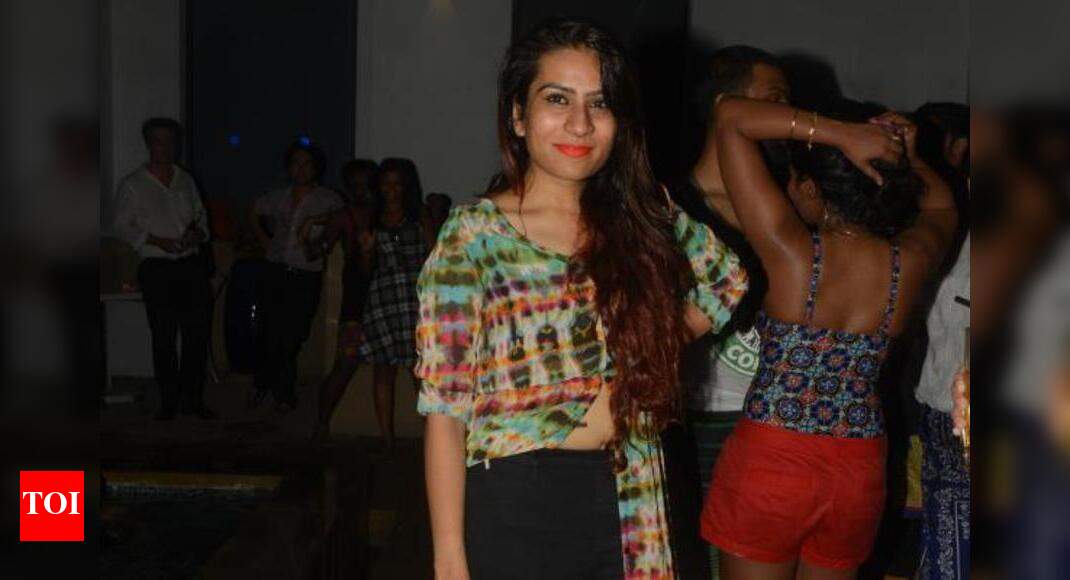 Ankusha had fun diving into the pool partying at Aqua in Chennai ...