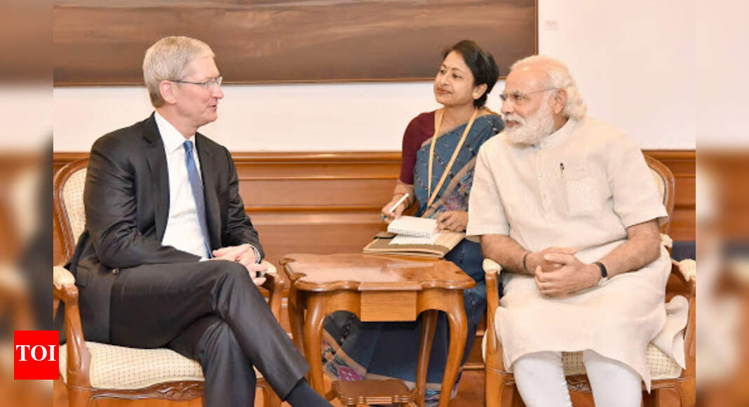 Tim Cook: Apple CEO Tim Cook, PM Narendra Modi discuss 'Make in India ...