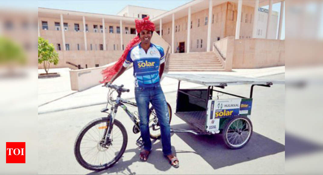 Riding solar-powered bicycle, IIT innovator reaches Jodhpur | Jaipur ...