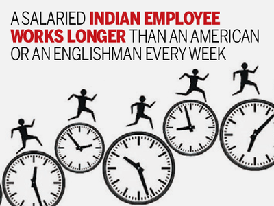 Indian employees work longer hours than global average - Times of India
