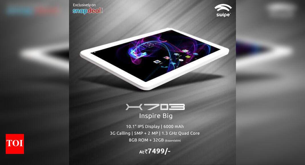 Swipe X703 tablet with Android 5.1 Lollipop launched at Rs 7,499 ...
