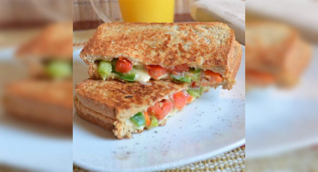 Mixed Vegetable and Cheese Sandwich Recipe: How to Make Mixed Vegetable ...