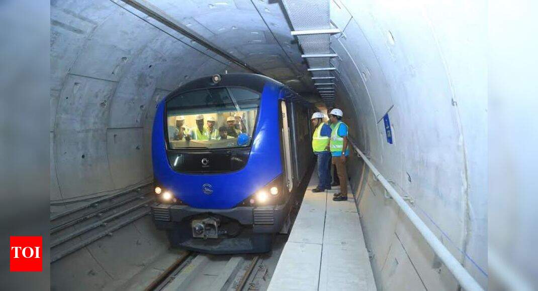 Chennai Metro Rail conducts trial run on underground line | Chennai ...
