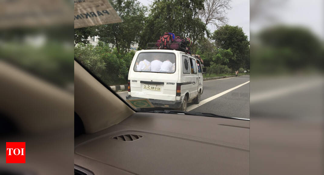 Overloaded school bus in dwarka - Times of India