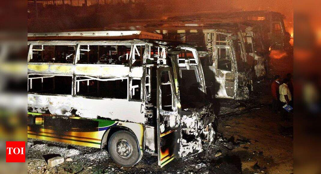 Bus burning: Insured loss minimum Rs 10 crore | Chennai News - Times of ...