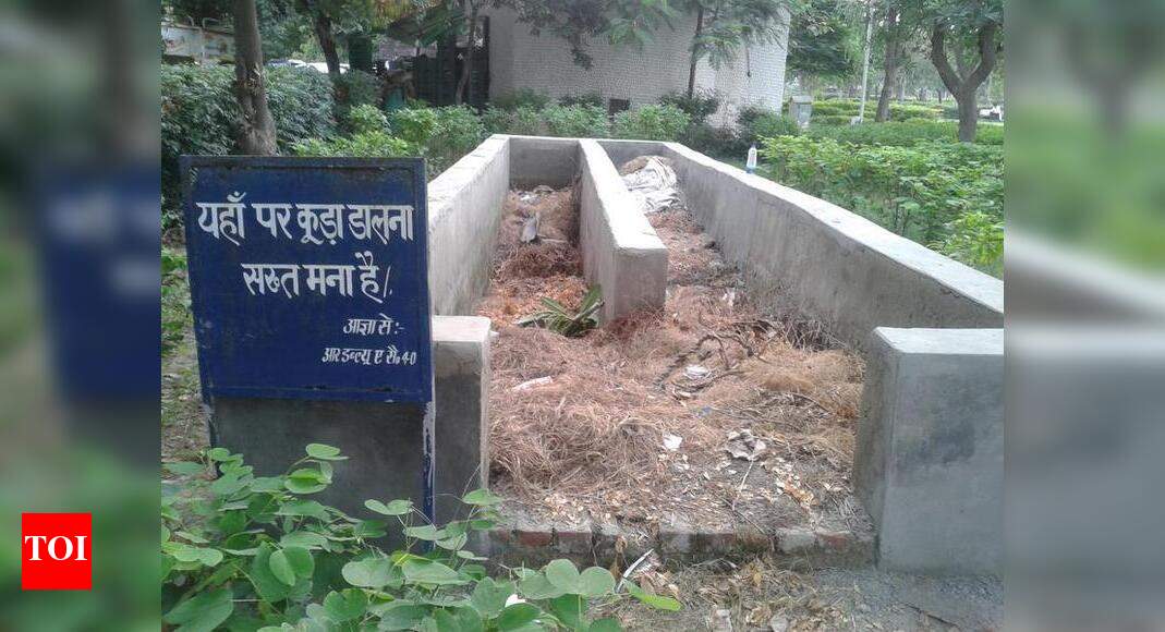 Compost pit now trash bin - Times of India