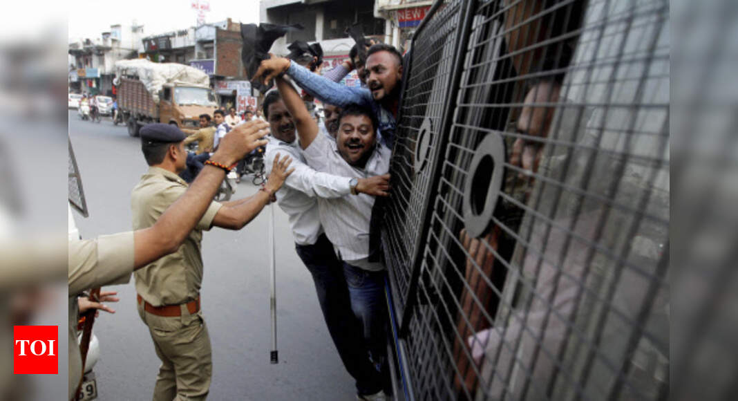 Arvind Kejriwal: Protest at venue of Kejriwal's rally in Surat, 35 ...