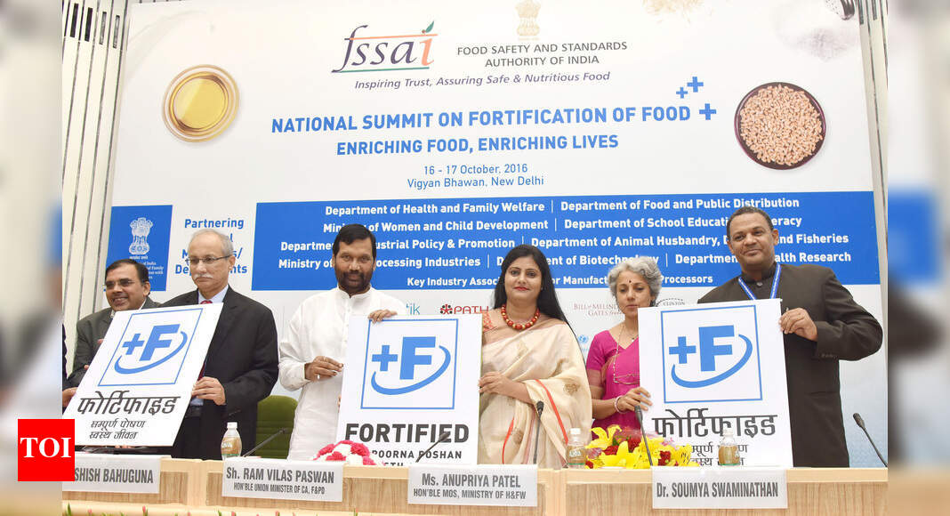 Minister released standards on food fortification - Times of India