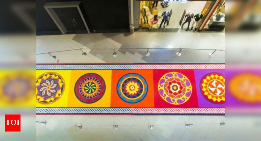 City artists put up largest rangoli display in mall | Chennai News ...