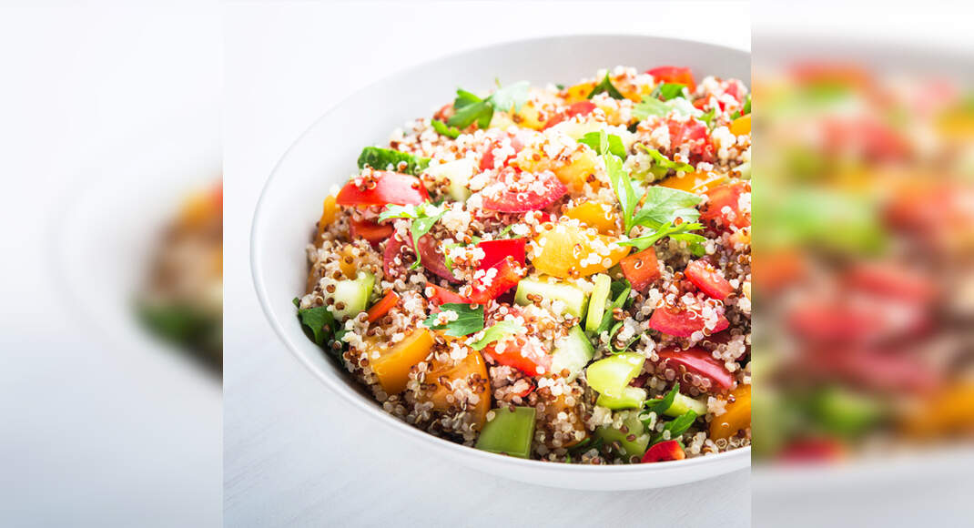 Quinoa Salad Recipe: How to Make Quinoa Salad Recipe | Homemade Quinoa Salad Recipe