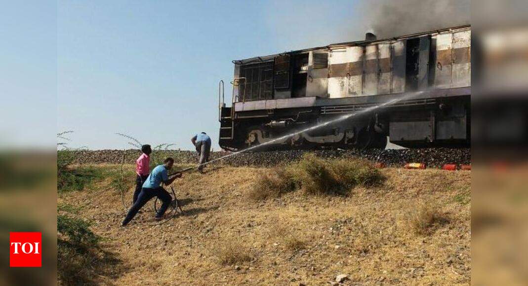 Ahmedabad-Botad train locomotive catches fire near Dhandhuka ...
