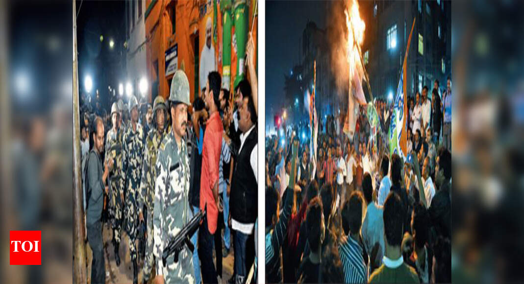 BJP head office attacked after arrest of Trinamool MP Sudip Bandyopadhyay | Kolkata News - Times ...