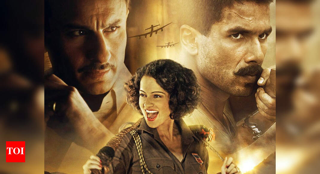 'Rangoon' posters: It's love in the time of war for Shahid Kapoor, Saif ...
