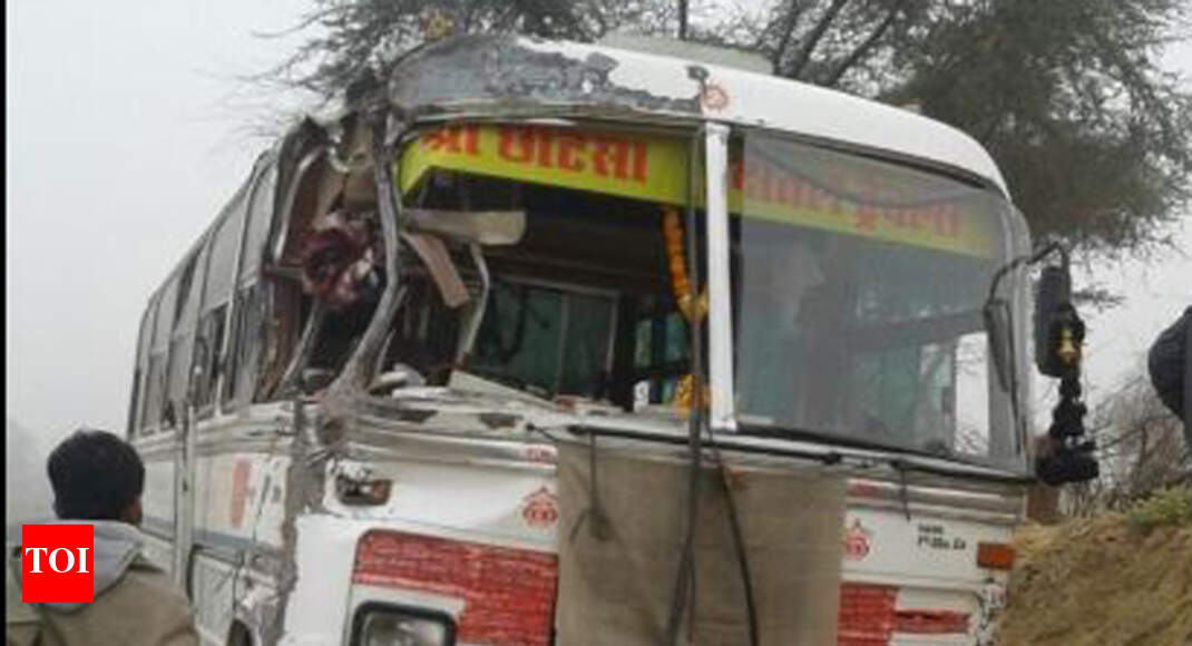 Bus Accident in Etah, UP: 25 feared dead after school bus collides with ...