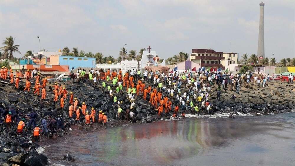 In pics: Massive cleaning operations after Chennai oil spill | The ...